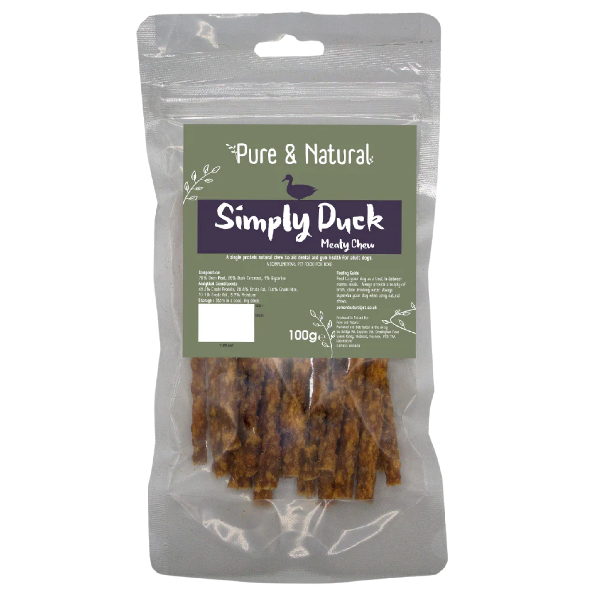 Pure & Natural Meat Sticks Duck 100g – Tasty & Natural Dog Treats – Our ...