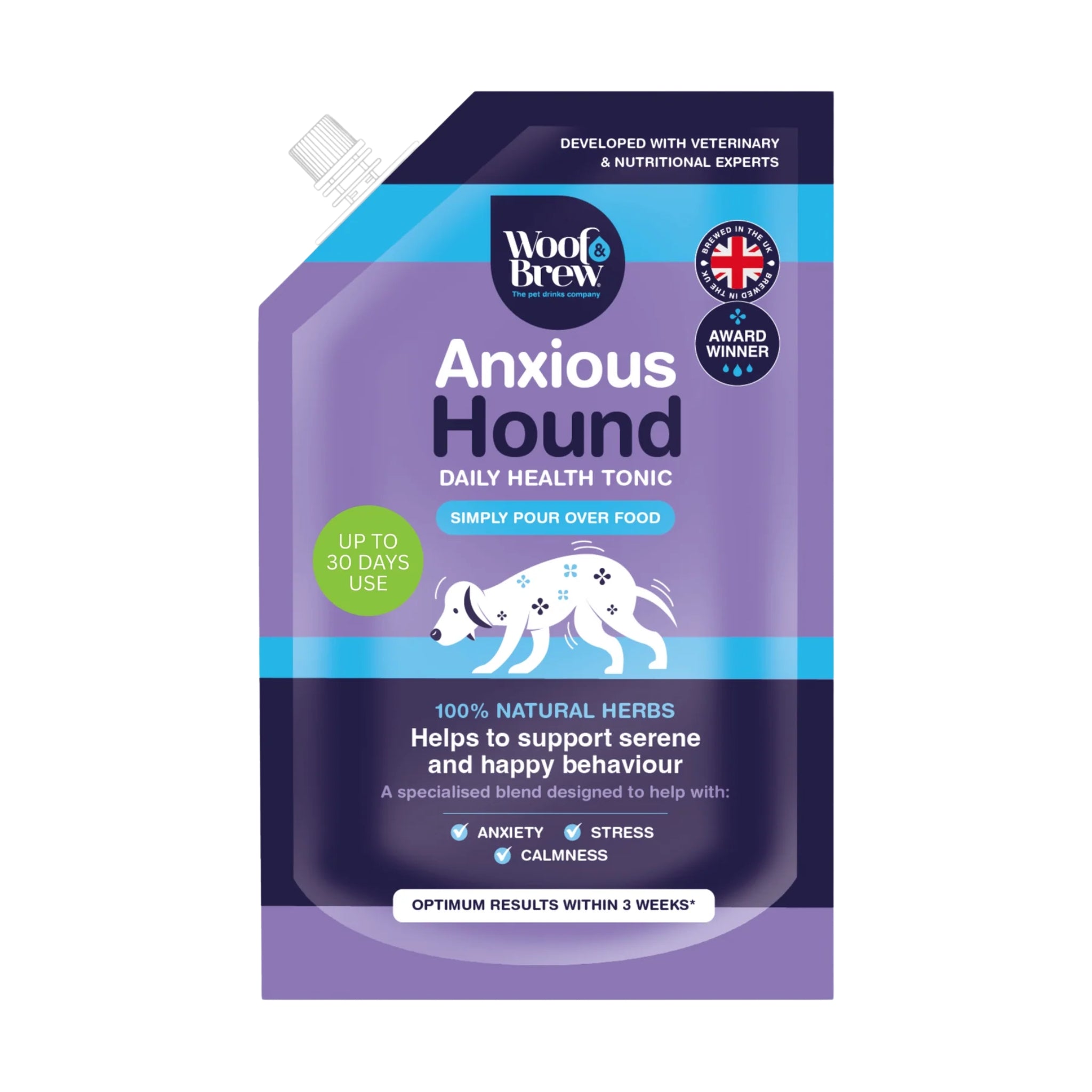 Woof & Brew Anxious Hound 300ml – Natural Calming Tonic for Dogs – Our ...