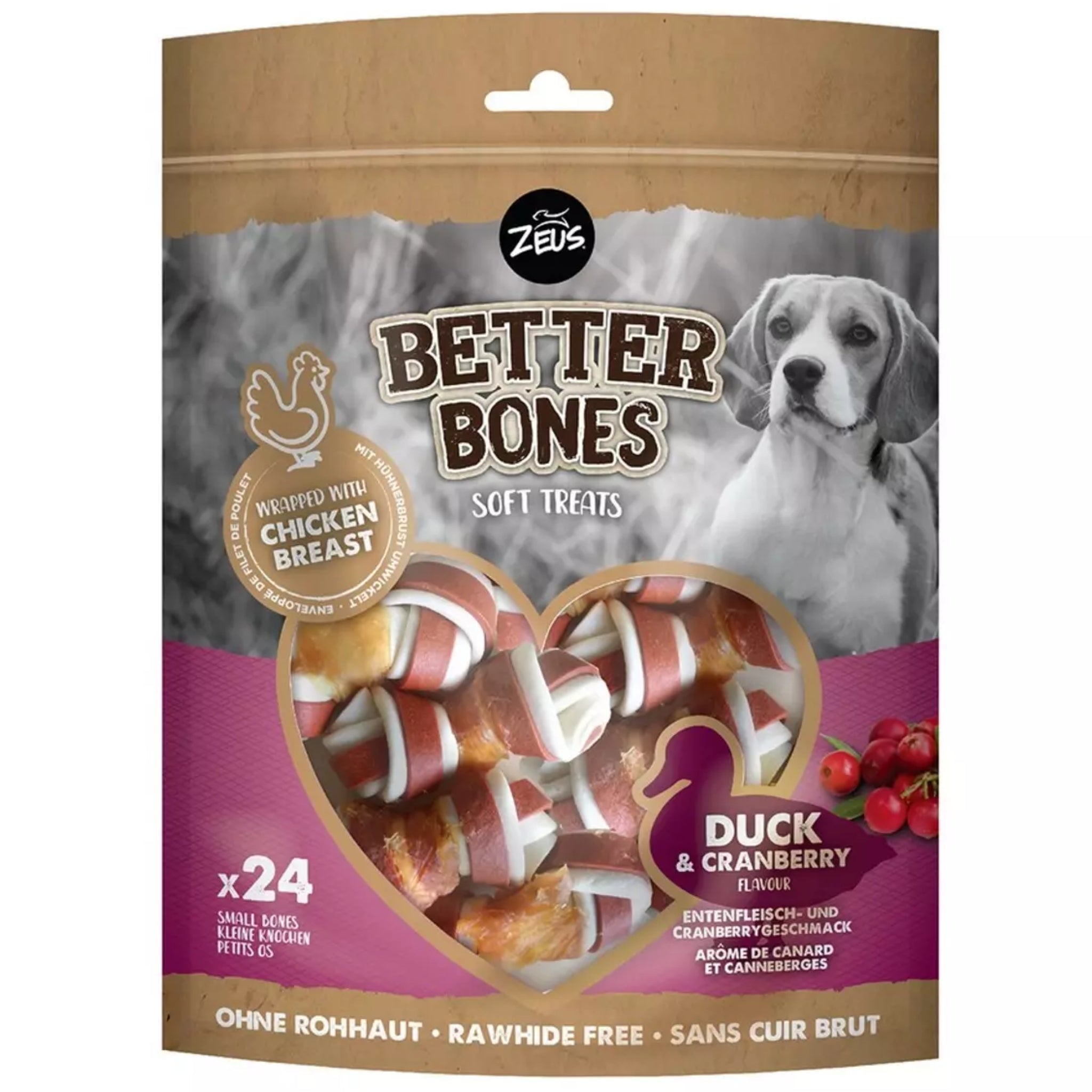 Zeus Better Bone Duck & Cranberry Flavour | Chicken-Wrapped Small Dog ...