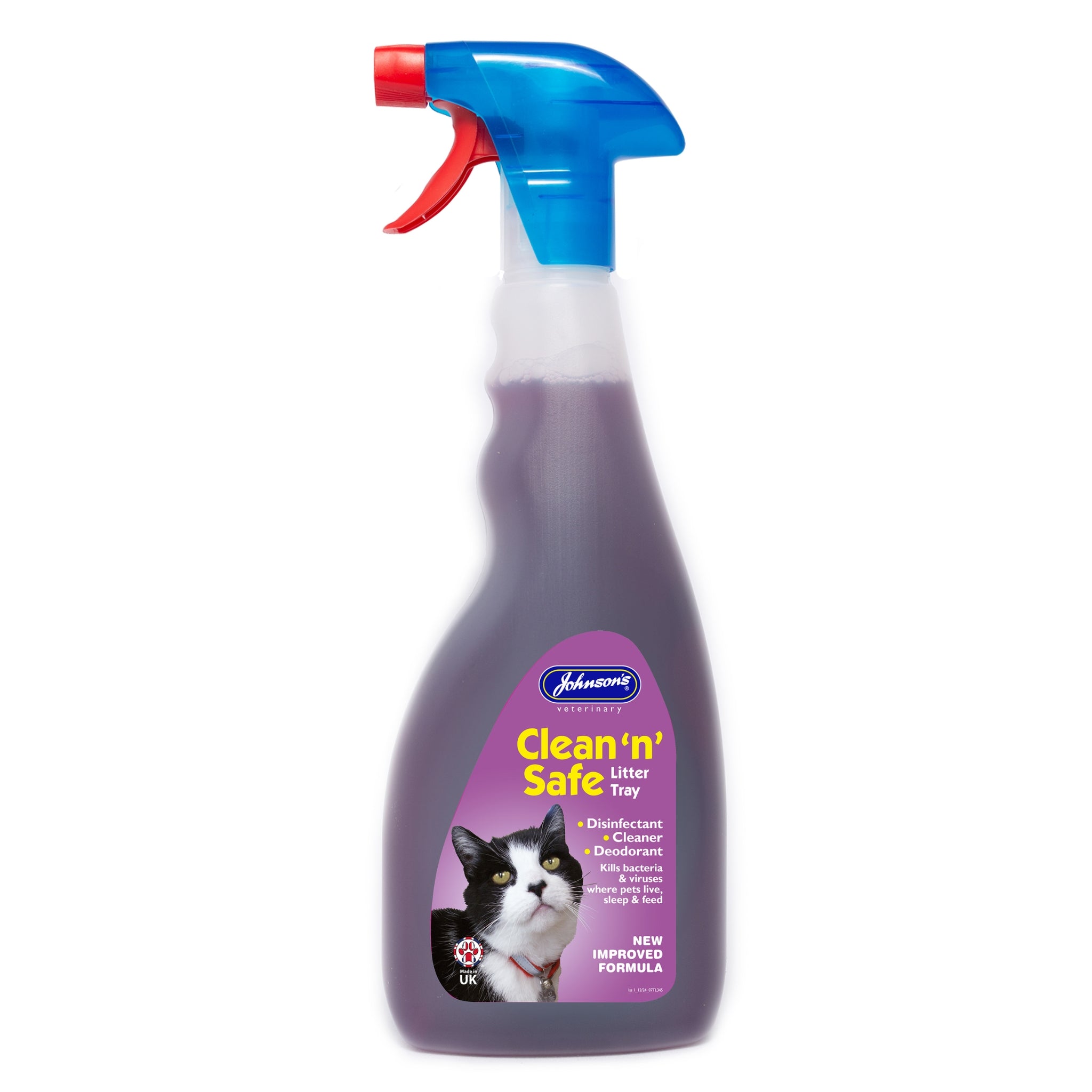Johnson's Clean 'N' Safe Litter Tray Cleaner – Disinfectant Spray for ...