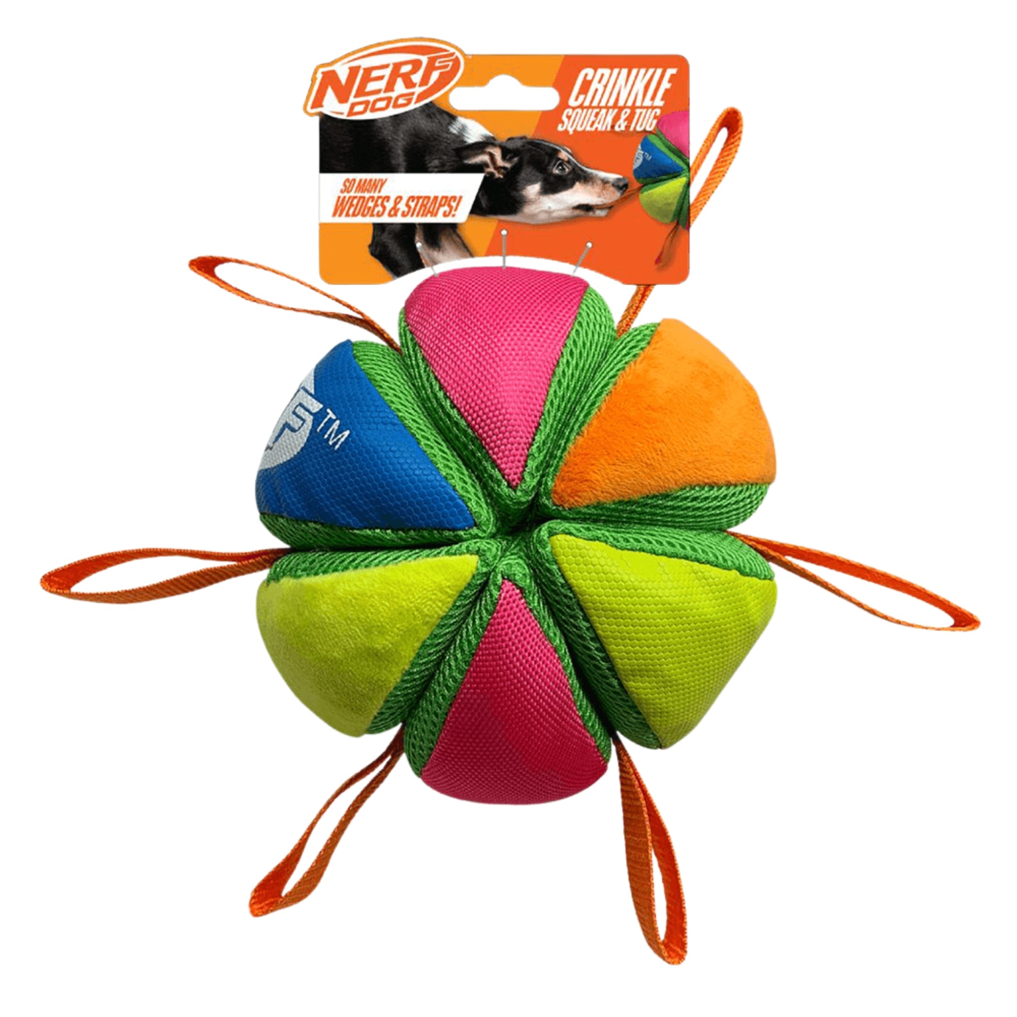 Nerf Dog Plush Squeak & Crunch Wedge Ball | Fun Squeaky Fetch Toy for ...