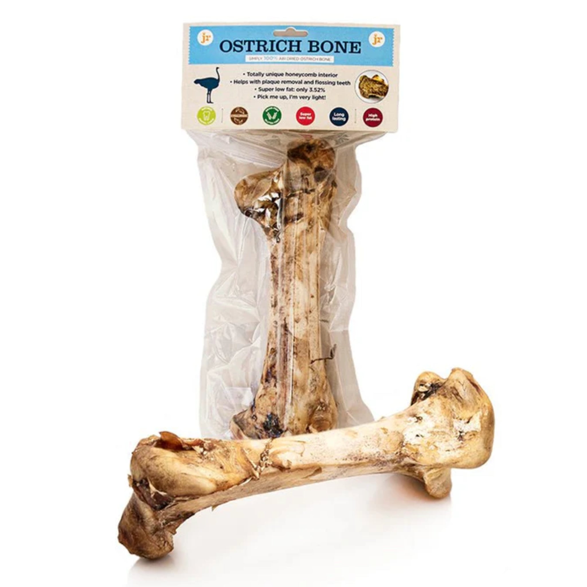 JR Large Ostrich Bone for Dogs - Natural, Hypoallergenic & Long-Lasting ...
